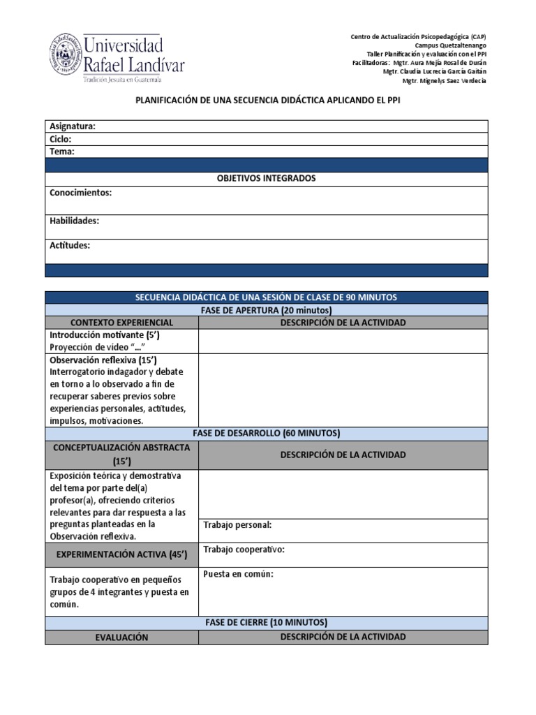 Formato Planificacion de Secuencia Didactica Aplicando El Ppi | PDF ... Formato Planificacion de Secuencia Didactica Aplicando El Ppi | PDF ...