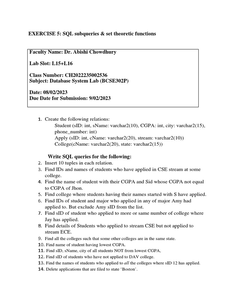 Practical Sheet 5 | PDF