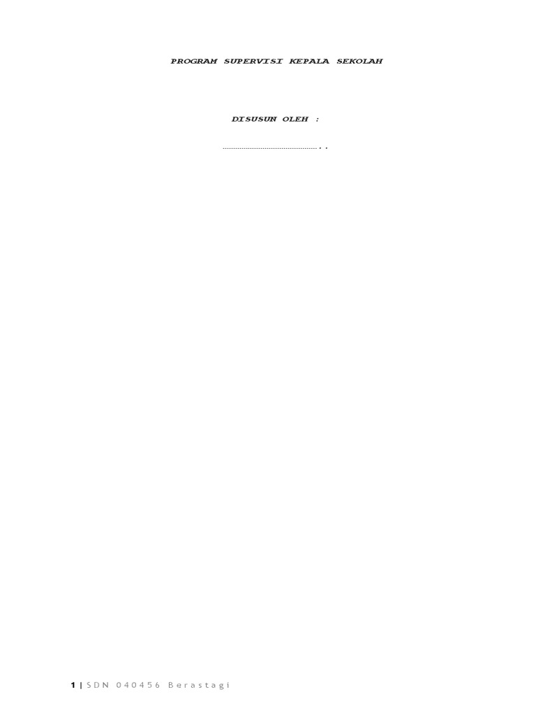 Contoh Program Supervisi | PDF