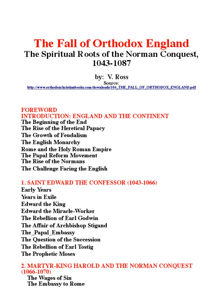 The Fall of Orthodox England | PDF | Pope | Eastern Orthodox Church