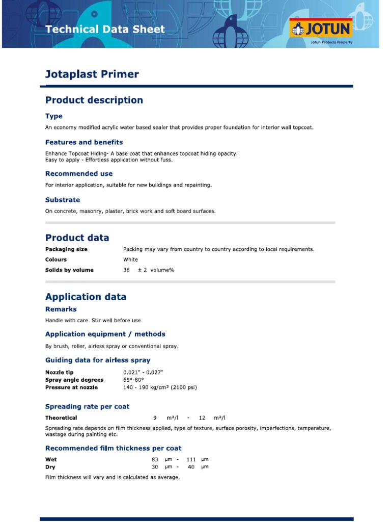 Jotaplast Primer | PDF