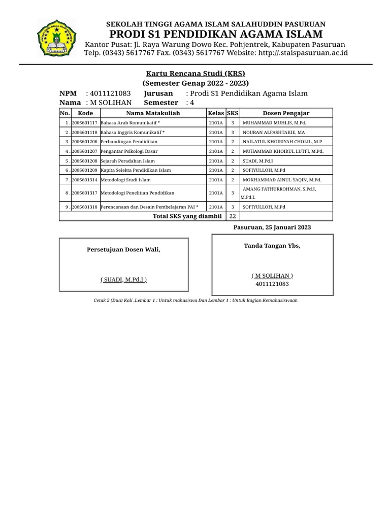 Krs Semester 4 | PDF