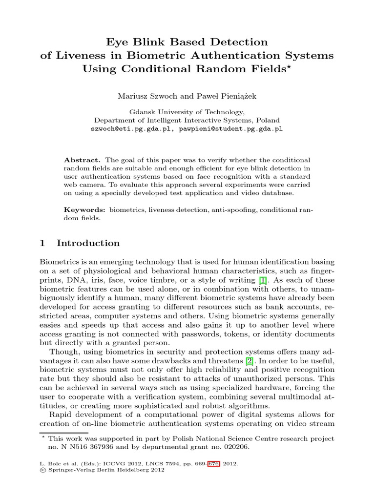 Eye Blink Based Detection of Liveness in Biometric Authentication ...