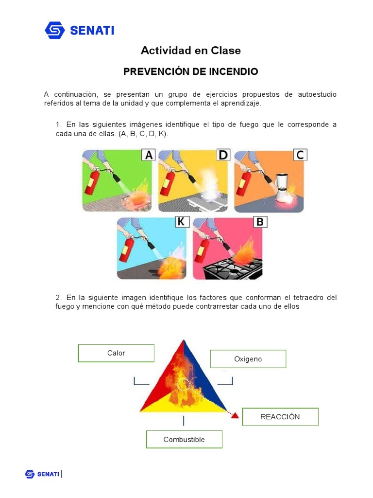 Actividad en Clase Prevención Contra Incendios | PDF