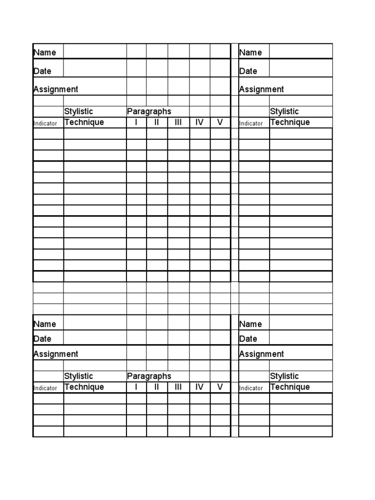 Blank Quarter Checklist | PDF