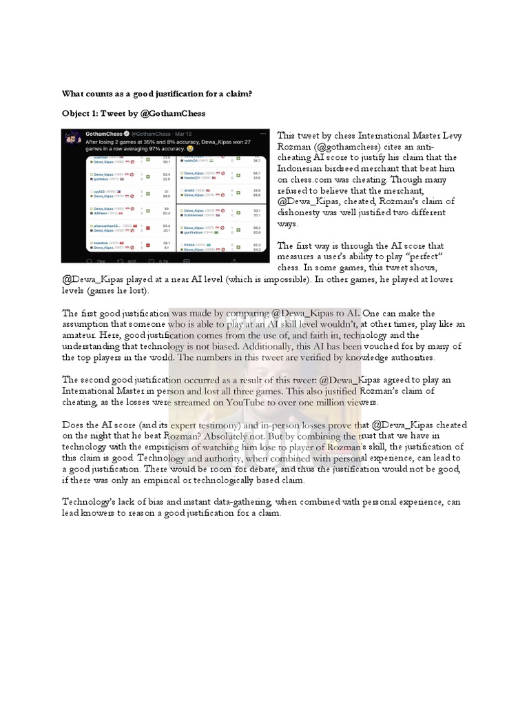 Sample Exhibition What Counts A A Good Justification For A Claim | PDF ...