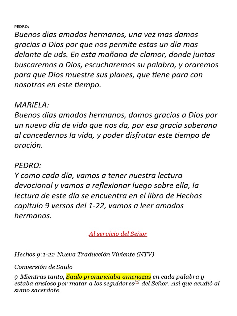 Hechos 9 - La Conversion de Saulo | PDF | Pablo el apóstol | Jesús