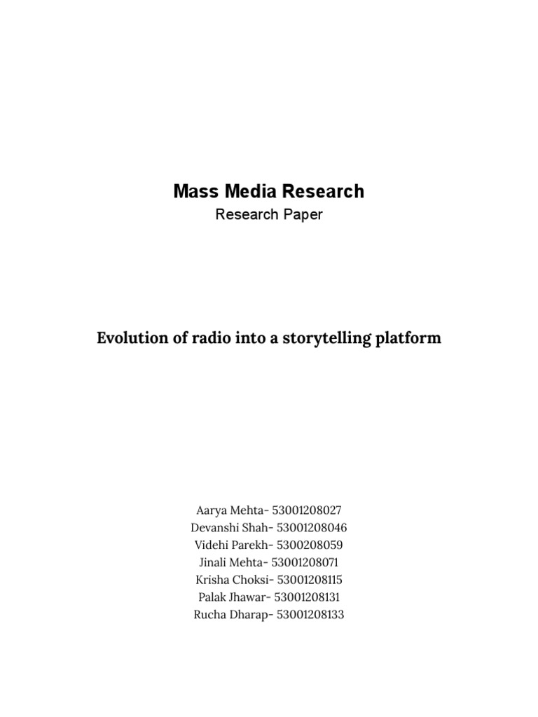 Radio's Evolution into Storytelling | PDF | Survey Methodology ...