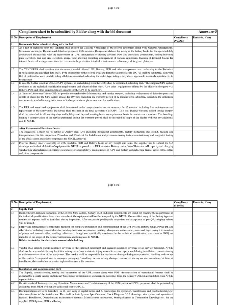 Compliance Sheet 7477 | PDF | Specification (Technical Standard) Compliance Sheet 7477 | PDF | Specification (Technical Standard)