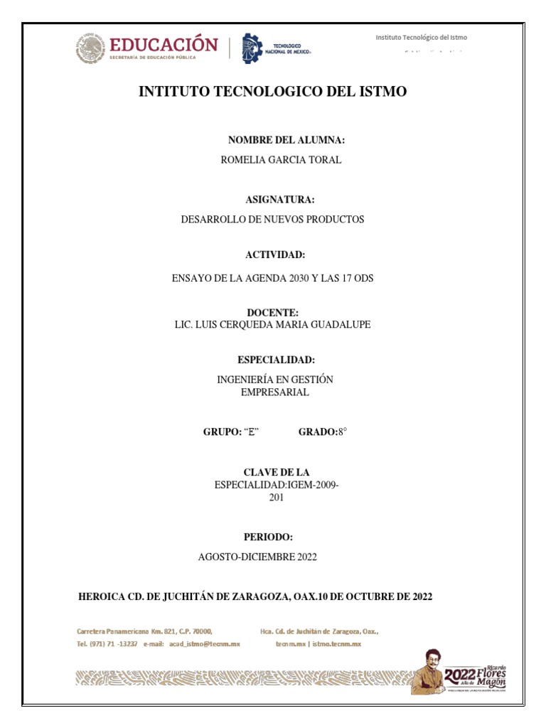 Ensayo Agenda 2030 y Las 17 Ods | PDF | Desarrollo sostenible | Sustentabilidad