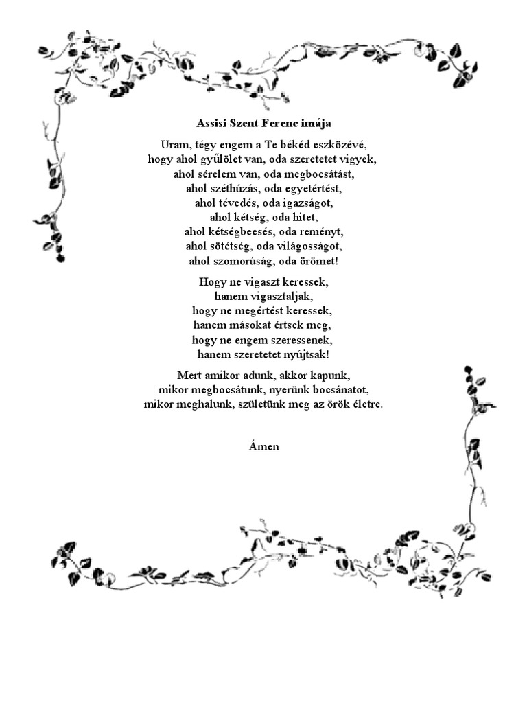 Assisi Szent Ferenc Imája | PDF