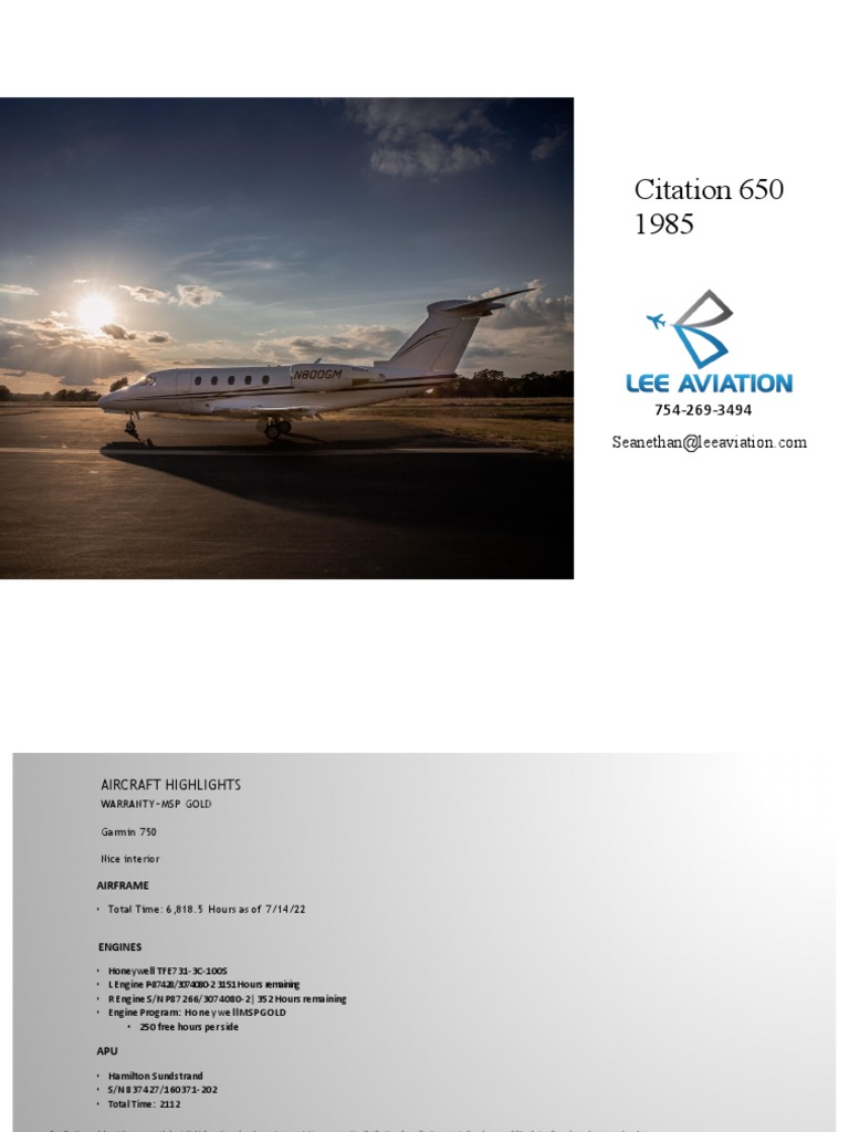 Citation 651 | PDF | Aircraft Configurations | Wing Configurations