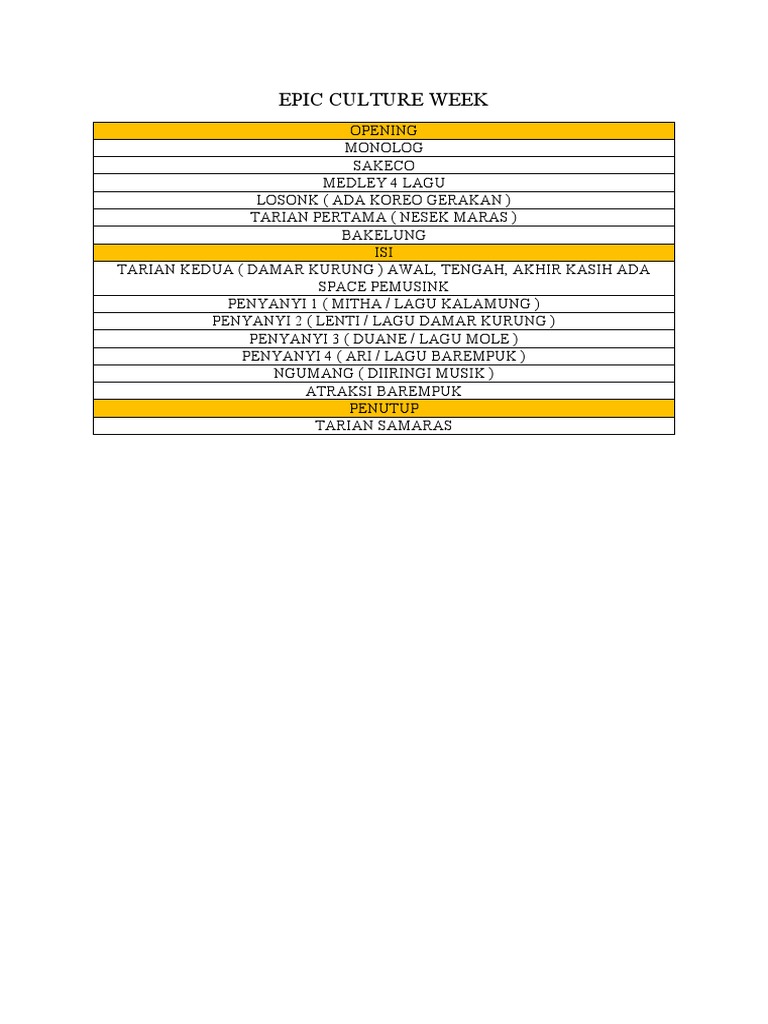 Epic Culture Week | PDF