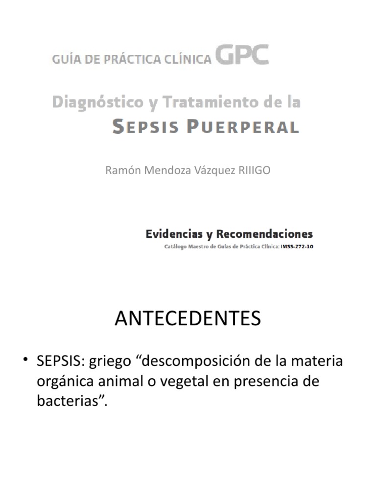 Sepsis Puerperal Clase de GPC | PDF