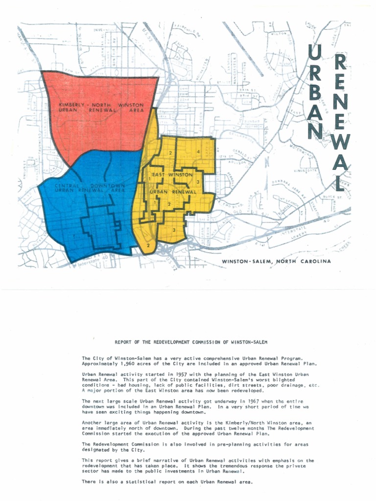 East Winston Urban Renewal Report 1972 | PDF | Urban Renewal