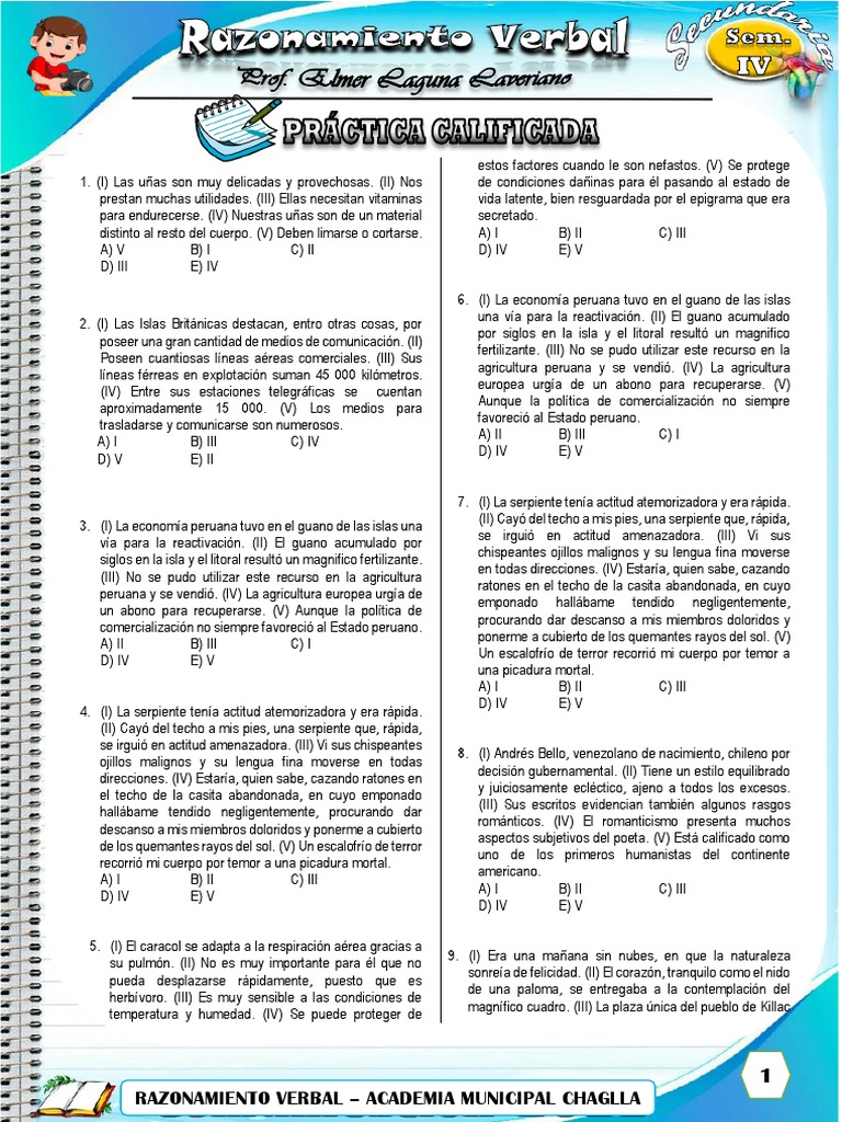 4-5 Práctica - Oraciones Eliminadas - Semana 4 | PDF | Agricultura