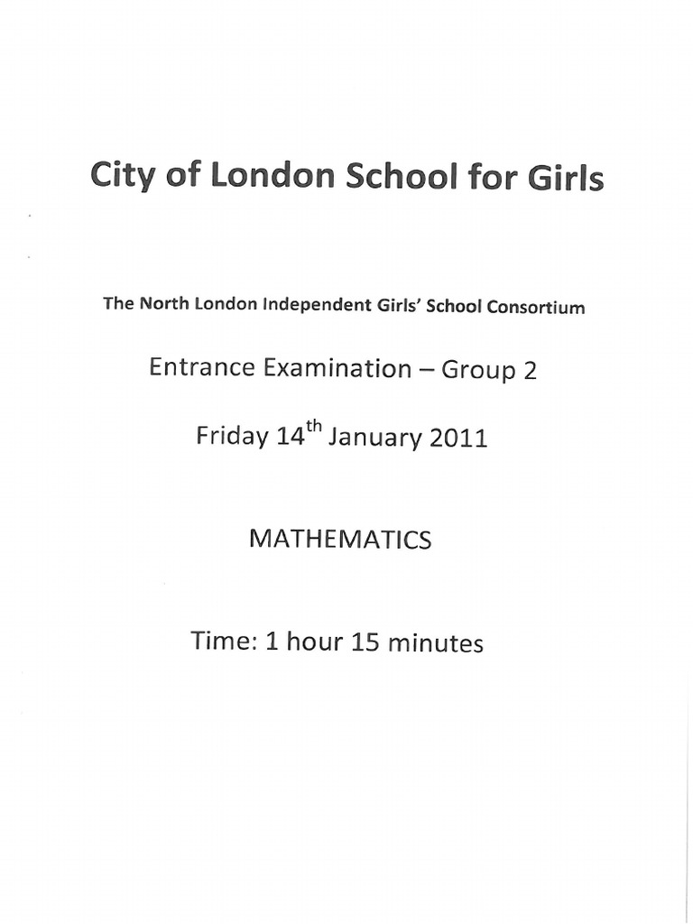 Group 2 Maths 2011 | PDF