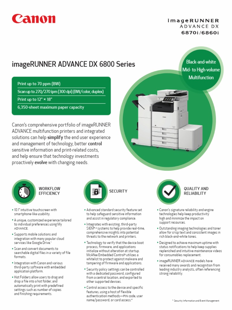 imageRUNNER ADVANCE DX 6800 Series Brochure | PDF | Personal ...