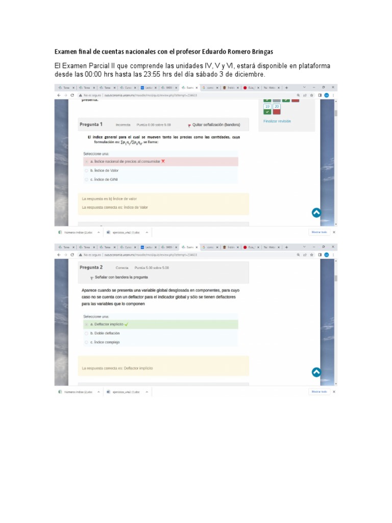 Examen Final de Cuentas Nacionales Con El Profesor Eduardo Romero ...