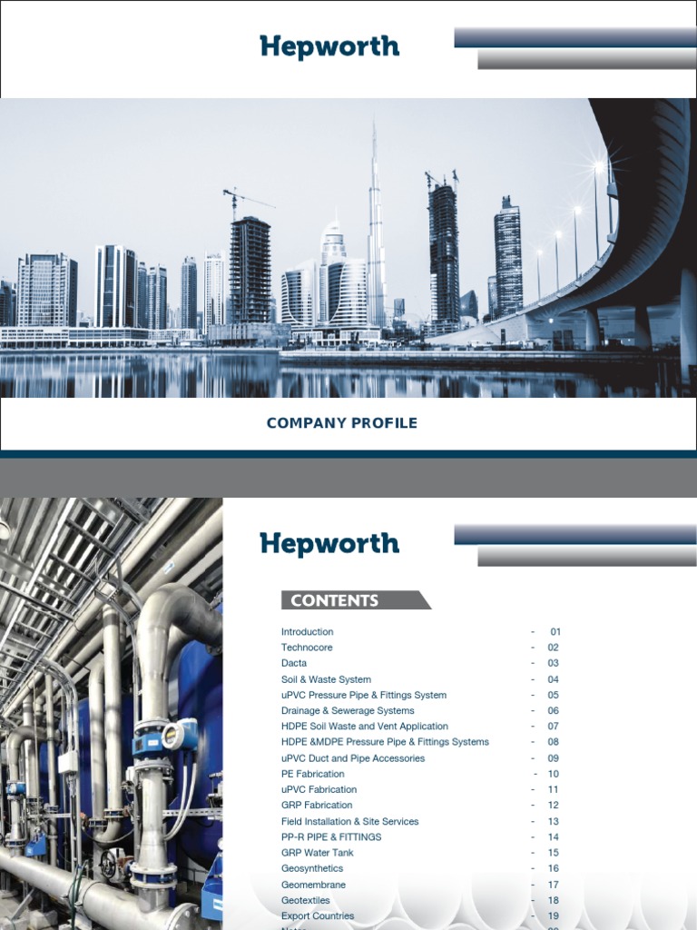 Hepworth Company Profile. | PDF | Pipe (Fluid Conveyance) | Materials