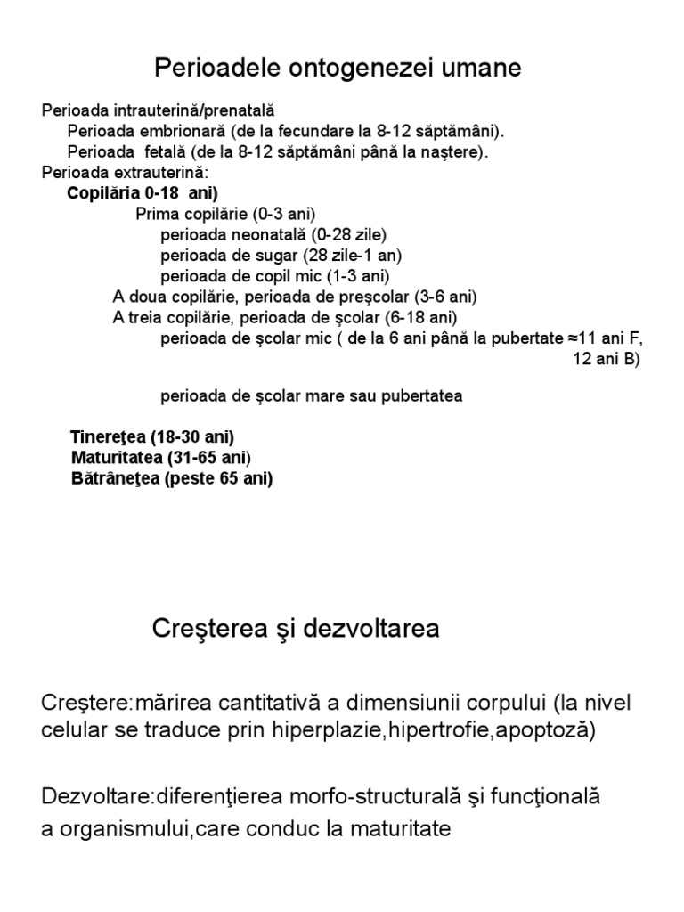 01-Cresterea Şi Dezvoltarea | PDF