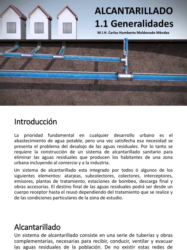 1.1 Generalidades Alcantarillados | PDF | Alcantarillado | Aguas residuales