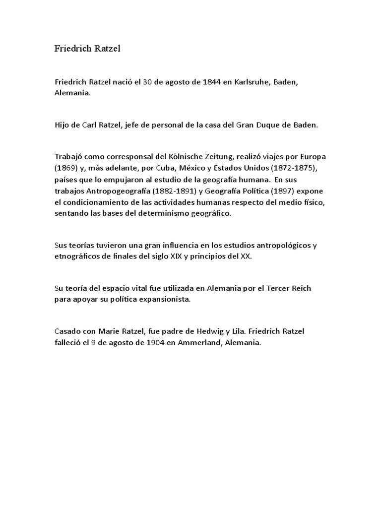 Friedrich Ratzel | PDF