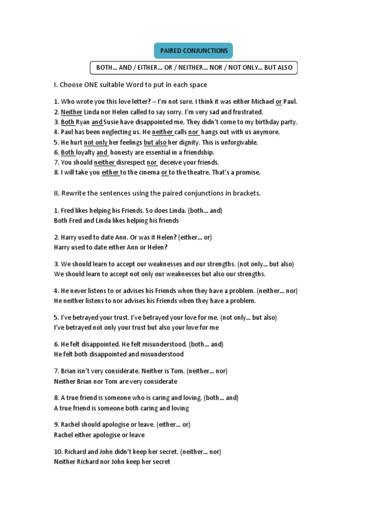 Act. 2 - PAIRED CONJUNCTIONS | PDF