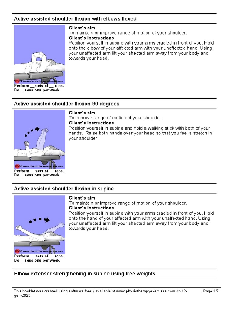 Shoulder and elbow exercises for rehabilitation | PDF | Anatomical ...