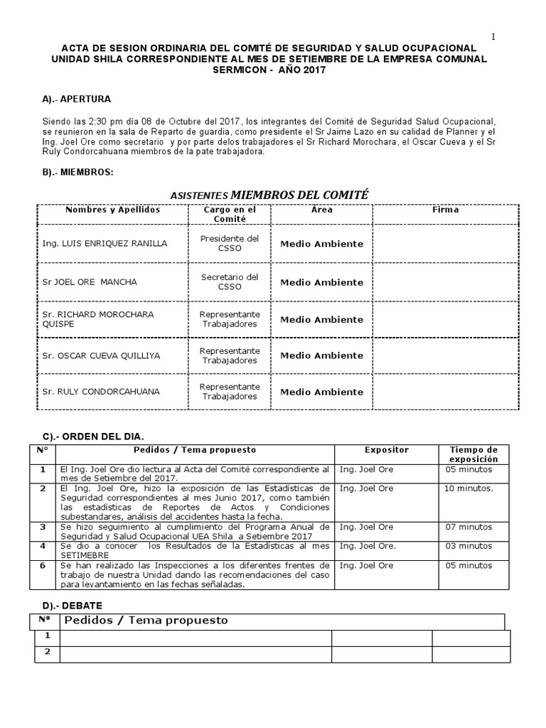 Acta Comite | PDF | Gobierno