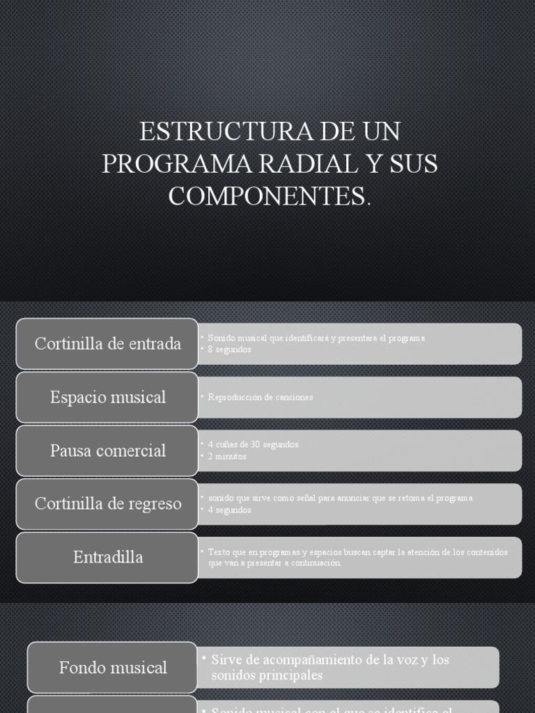 Estructura de Un Programa Radial y Sus Componentes | PDF