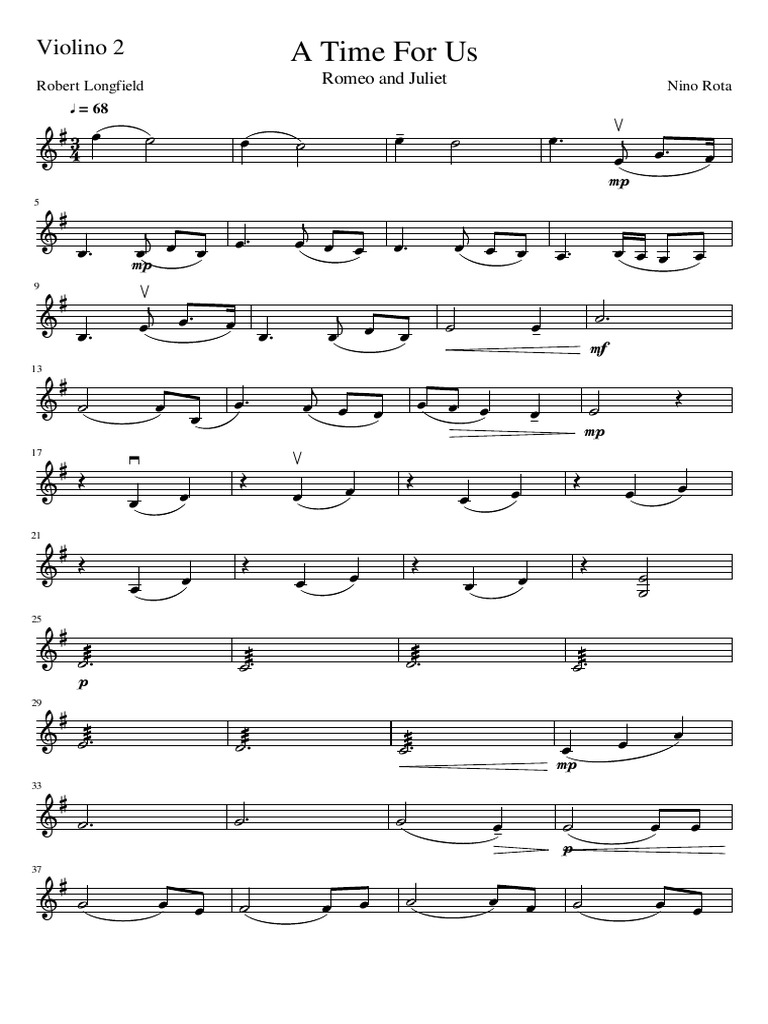A Time For Us Violino 2 | PDF
