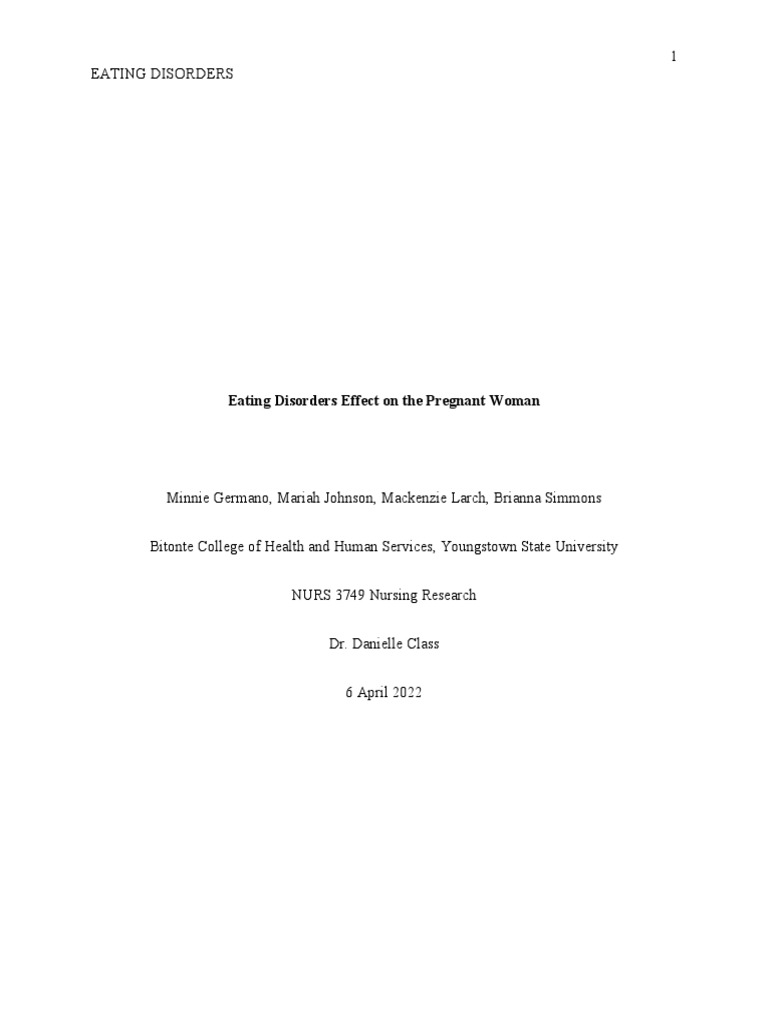 Nursing Research-Research Paper | PDF | Eating Disorder | Pregnancy
