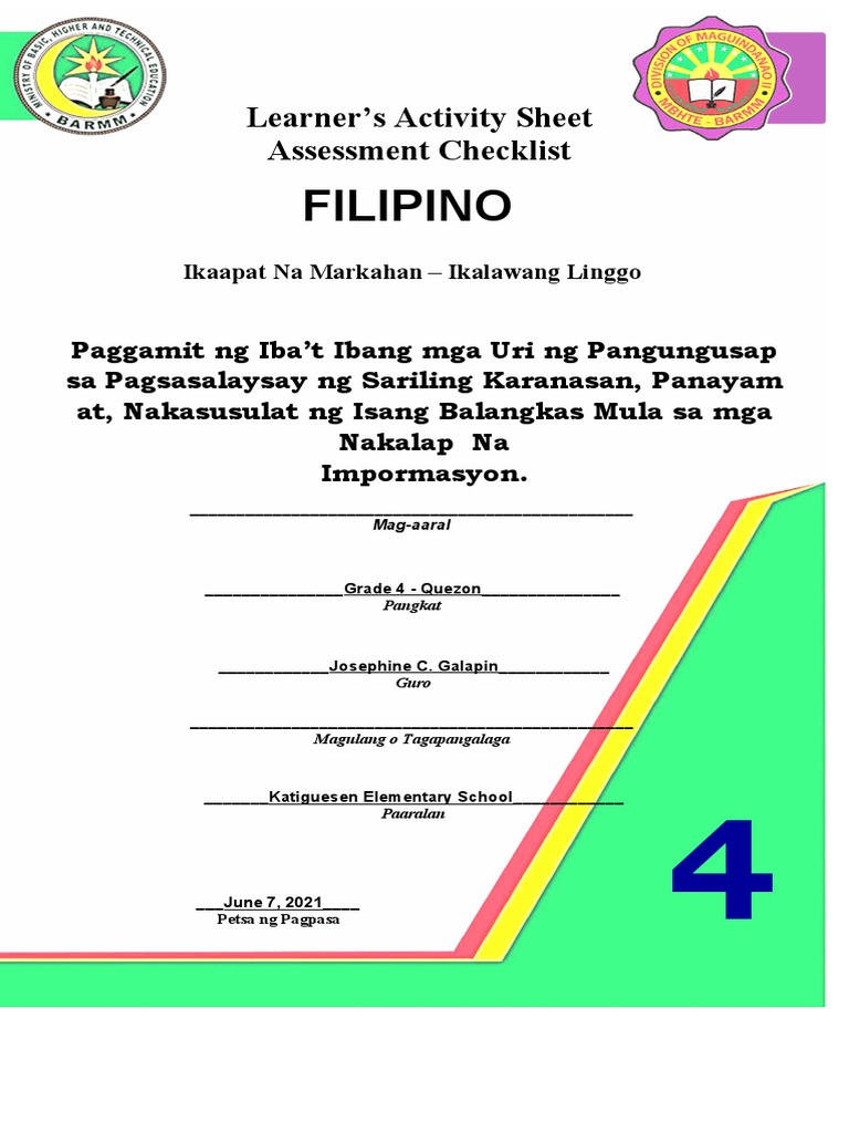 Filipino4 Q4 WK2 | PDF