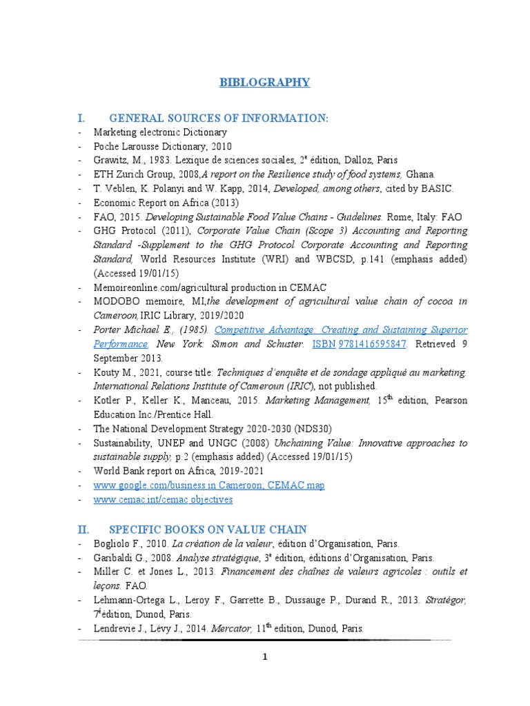 Research Biblography Ready | PDF | Value Chain | Economies