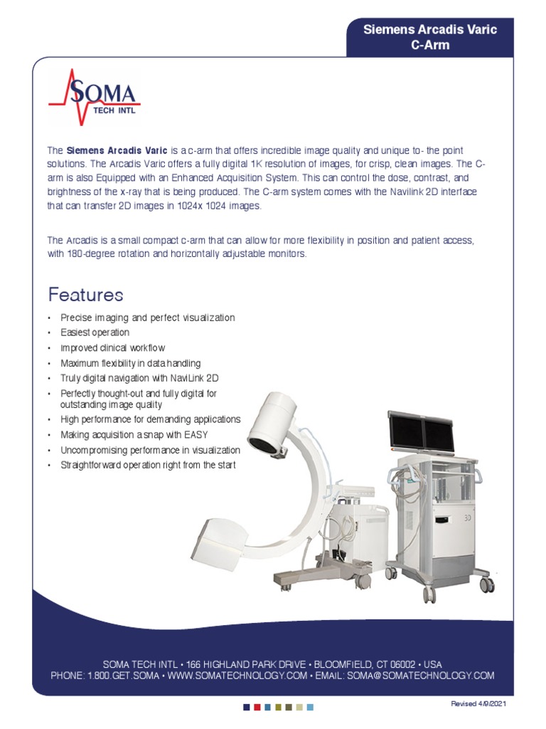 Siemens Arcadis Varic C-Arm Overview | PDF | X Ray | Medical Imaging