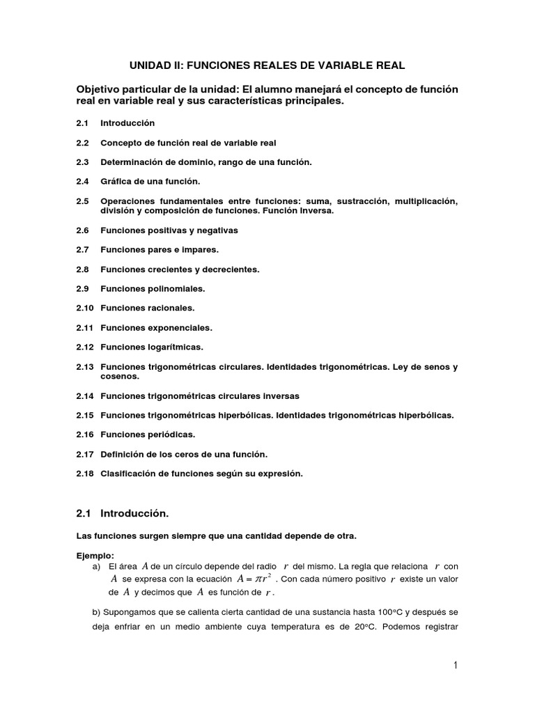 Cdi-Unidad II-funciones Reales de Variable Real 2020 | PDF | Funciones trigonométricas | Función ...