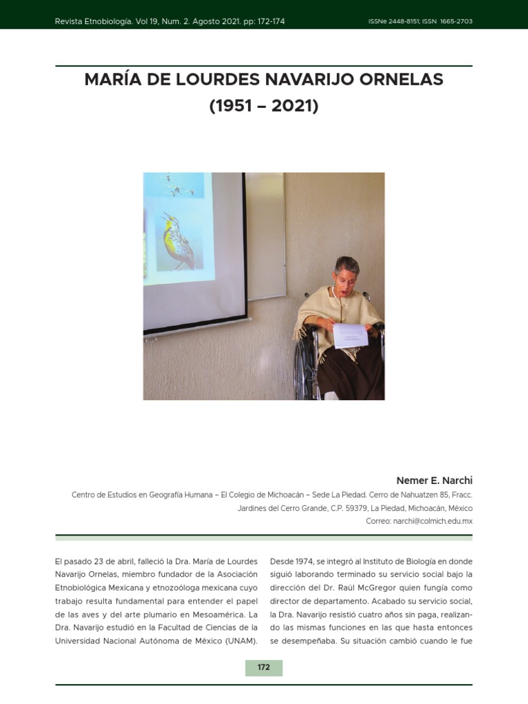Homenaje a Lourdes Navarijo: Legado en Etnobiología | PDF | México