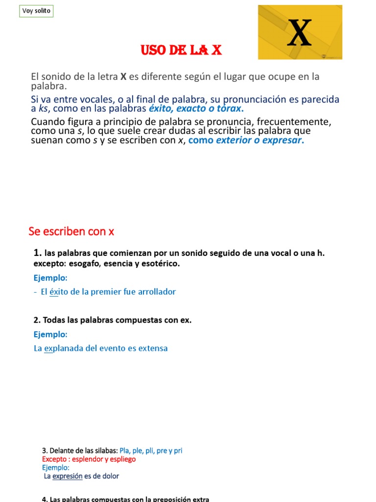 Uso de La X | PDF