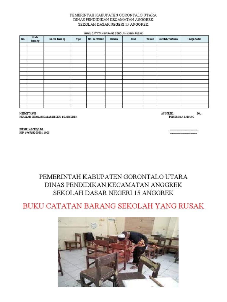 contoh-buku-catatan-barang-sekolah-yang-rusak | PDF