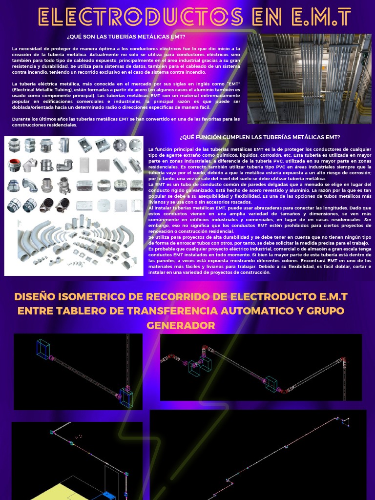 Electroductos en Emt | PDF | Tubería (transporte de fluidos) | Conductor electrico
