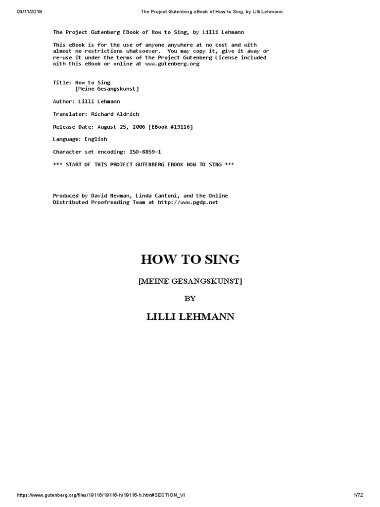 How To Sing - Lilli Lehmann | PDF | Singing | Breathing How To Sing - Lilli Lehmann | PDF | Singing | Breathing
