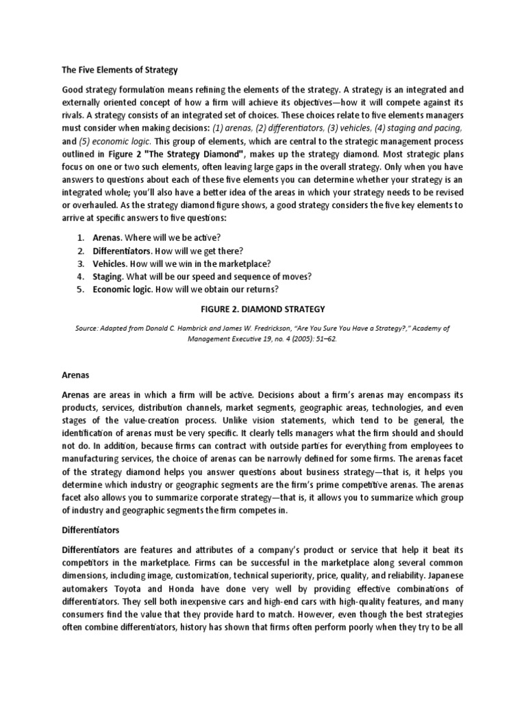 The Five Elements of Strategy | PDF | Strategic Management | Profit ...