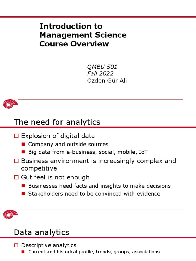 Qmbu 501 2022 Introduction | PDF | Analytics | Data Analysis