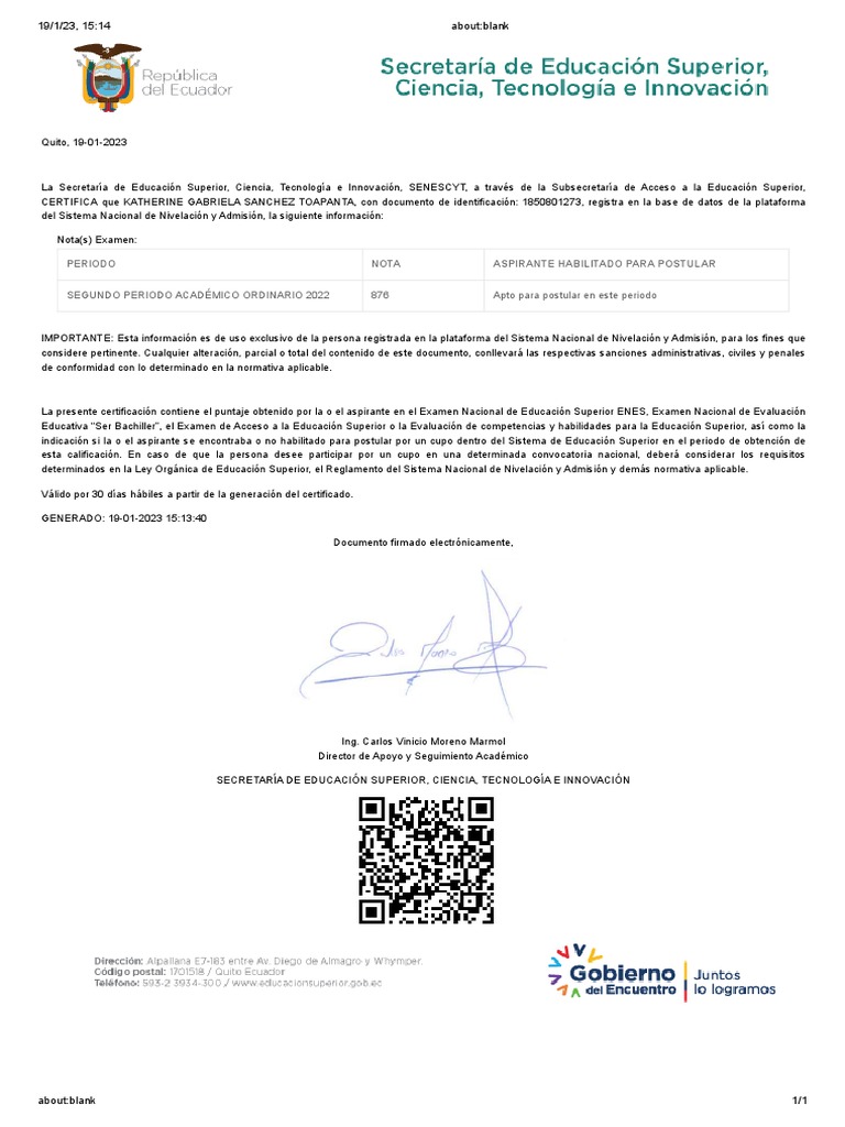 Senescyt | PDF | Educación más alta