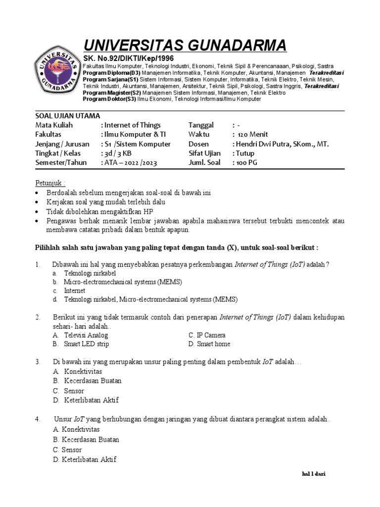 Internet of Things - Hendri Dwi Putra | PDF