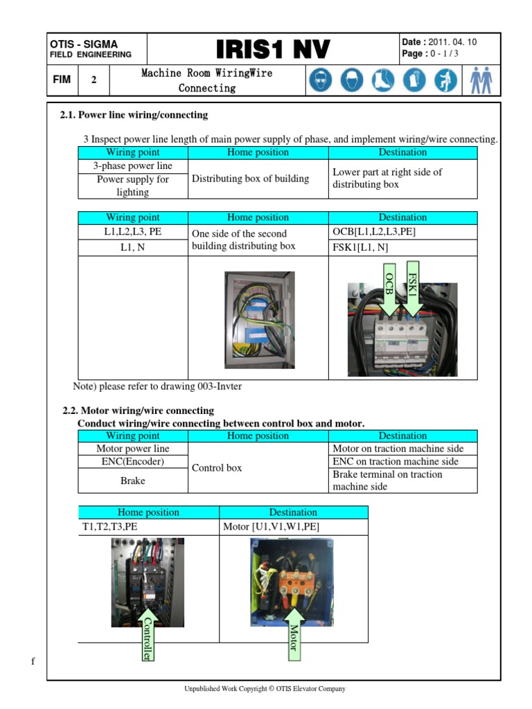 02 - Machine Room WiringWire Connecting | PDF | Elevator | Electricity