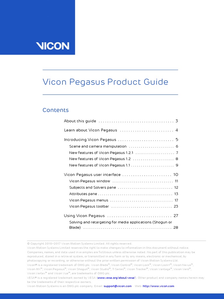 Vicon Pegasus Product Guide | PDF | System Software | Computer Science