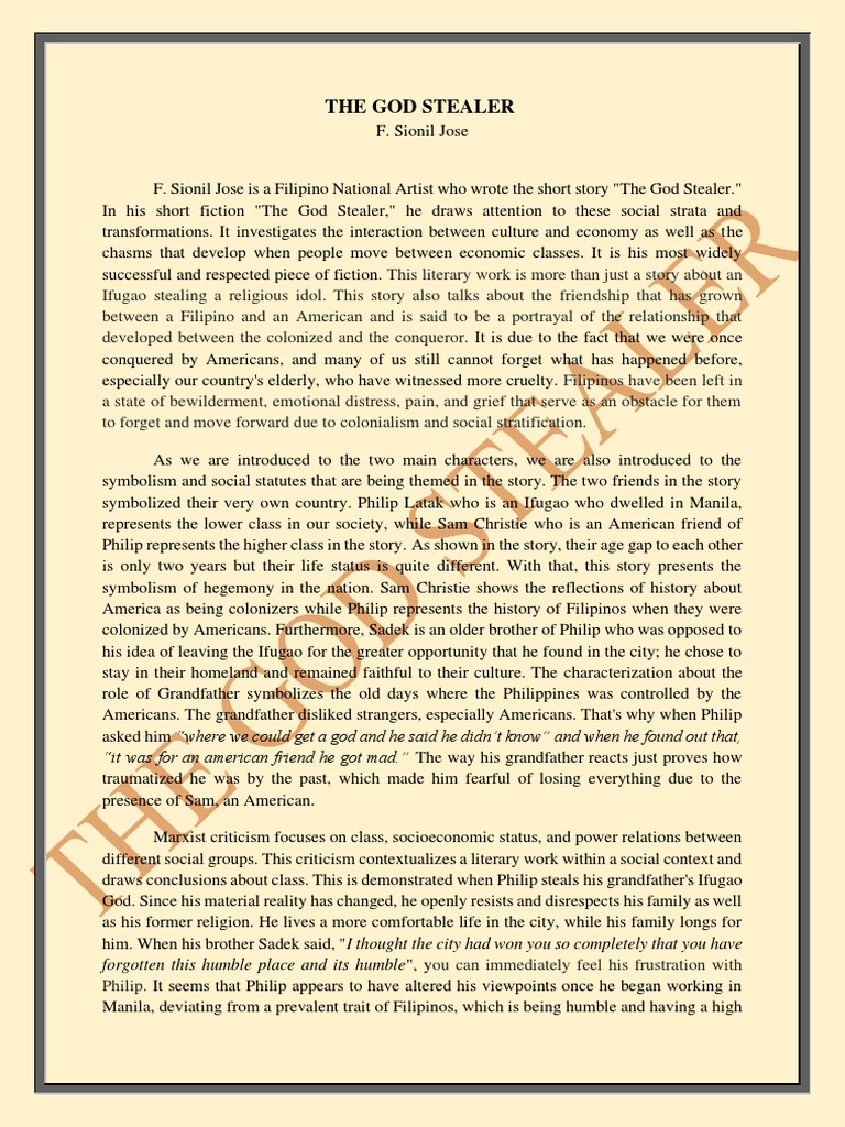 The God Stealer: A Story of Colonialism and Social Stratification | PDF