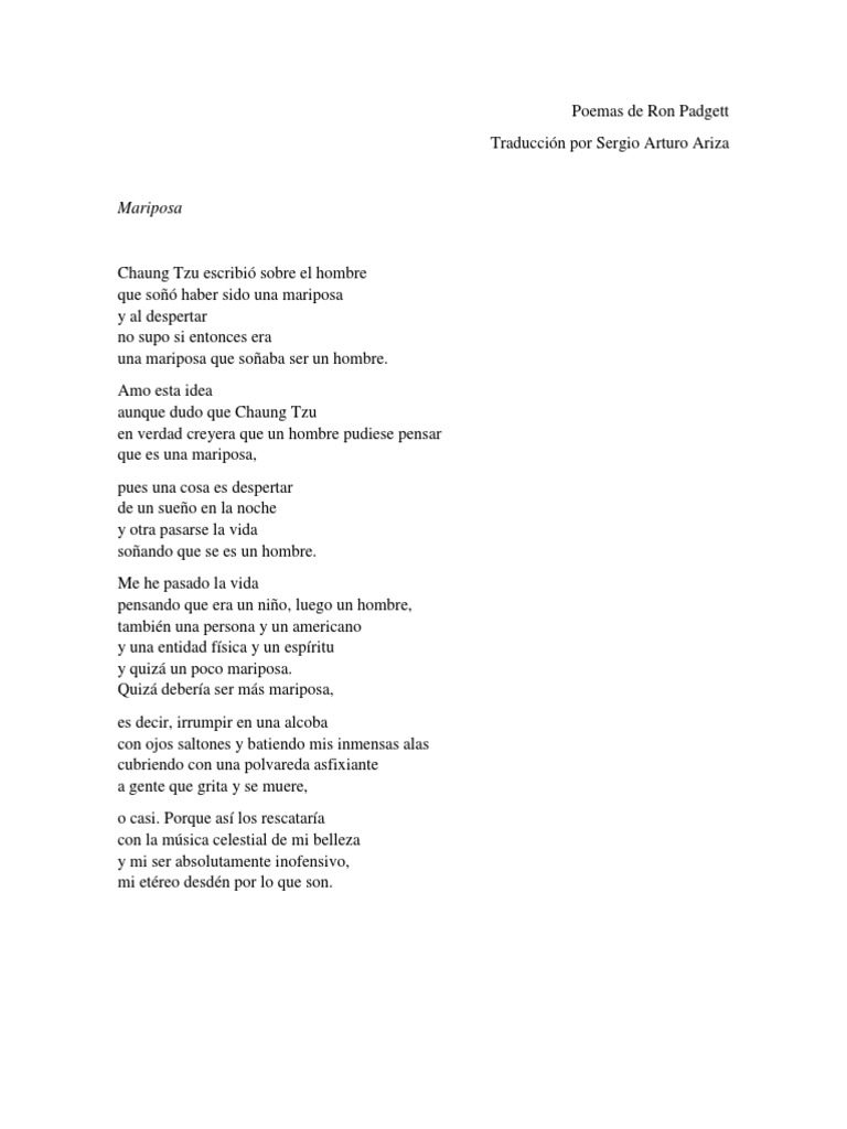 Poemas de Ron Padgett | PDF